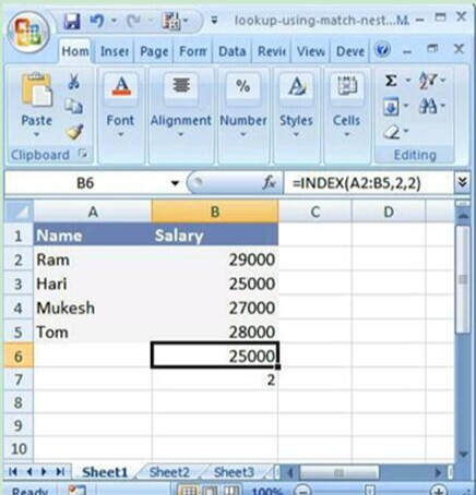 INDEX函数(EXCEL表格中的函数)